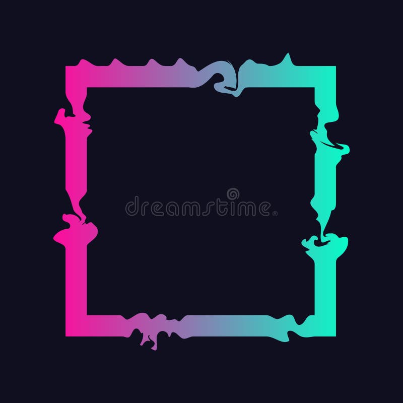 Distorted Liquify Gradient Outline Square Logo Vector Art Stock Vector ...