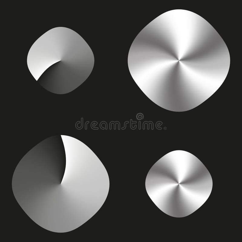 Distorted Metal Disc. Abstract Round Surface. Curved Steel Shape ...