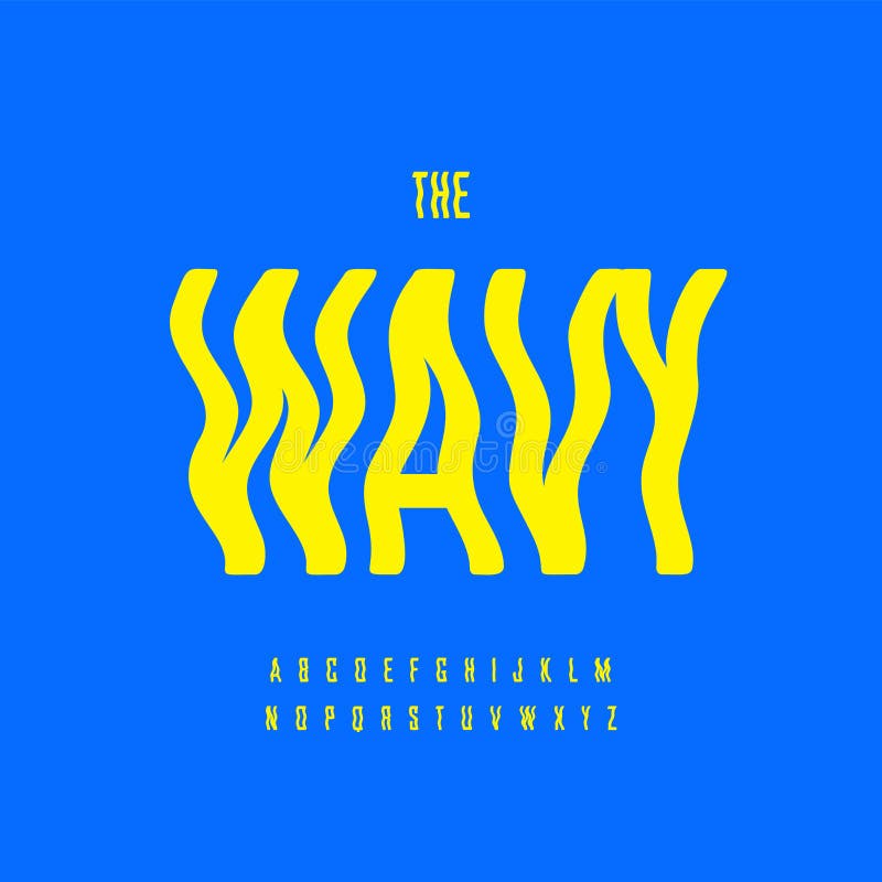 Distorted Mirror Font, Water Surface Reflection Trembling Typeset ...