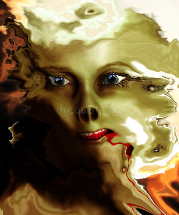 Distorted Monster Face stock illustration. Illustration of frighten ...