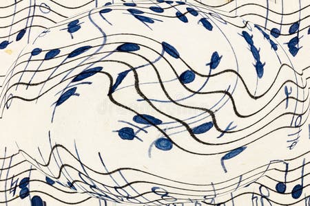 Distorted Music Sheet Abstract Twisted Musical Notes Stock Image ...