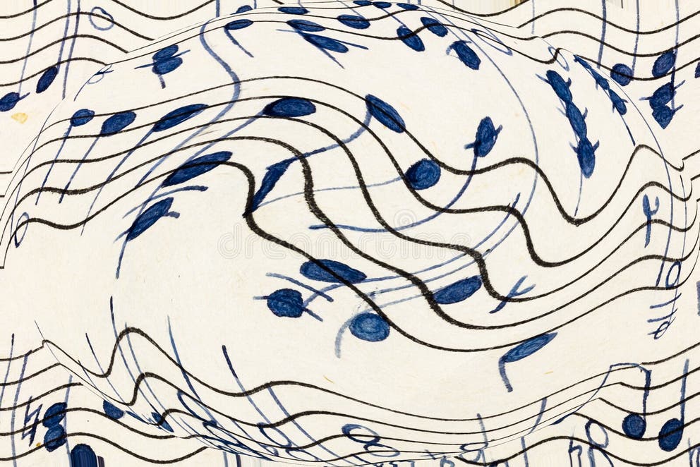 Distorted Music Sheet Abstract Twisted Musical Notes Stock Image ...
