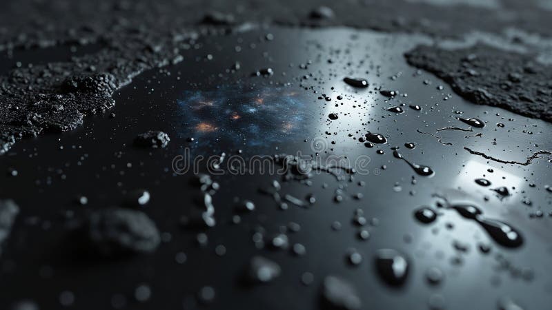 Distorted Nebula Reflection, Polished Obsidian High Quality Image Stock ...