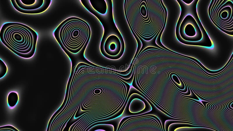 Distorted Neon Glowing Lines Abstract Background on Gray Background. 4k ...
