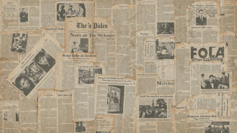 Distorted Newspaper Collage with Blurred Faces – Conceptual Media ...