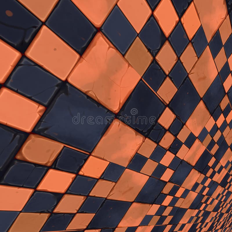 Distorted orange checkers stock illustration. Illustration of three ...