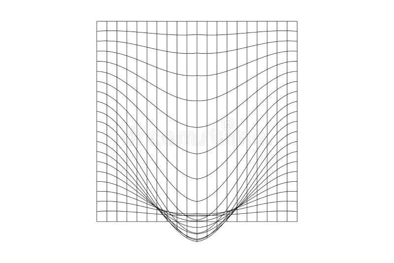 Distorted Outline Square Grid. Warped Mesh Texture. Futuristic Net with ...