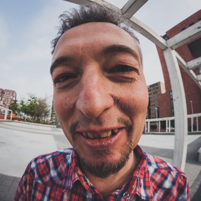 Distorted Portrait of a Man with Goatee Stock Photo - Image of artist ...