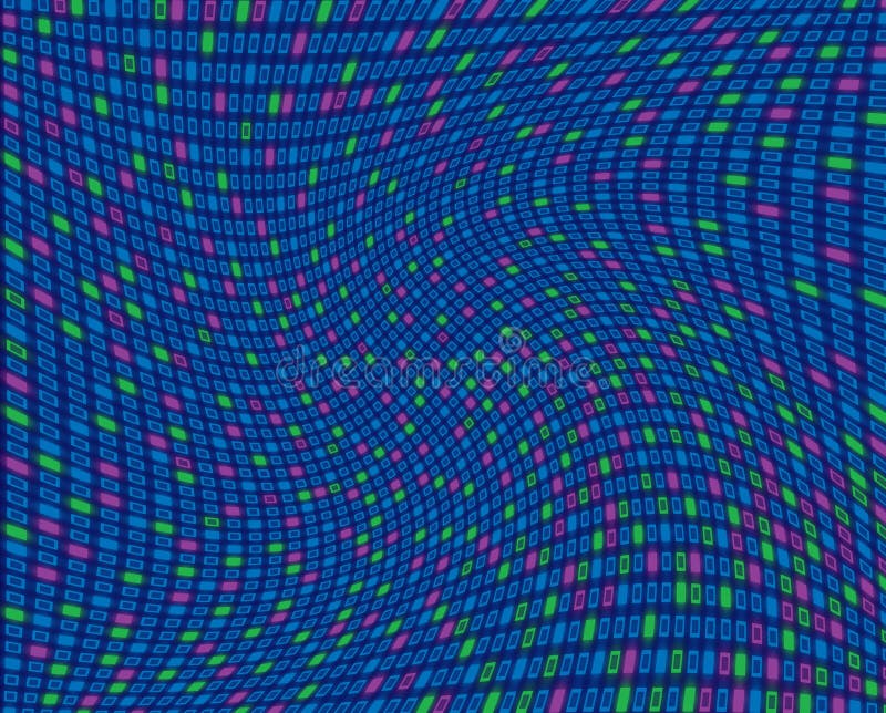 Distorted Predominantly Blue Square Pattern Stock Illustration ...