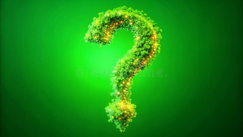 Distorted Question Mark Particle Bounce: Psychedelic Green Screen ...