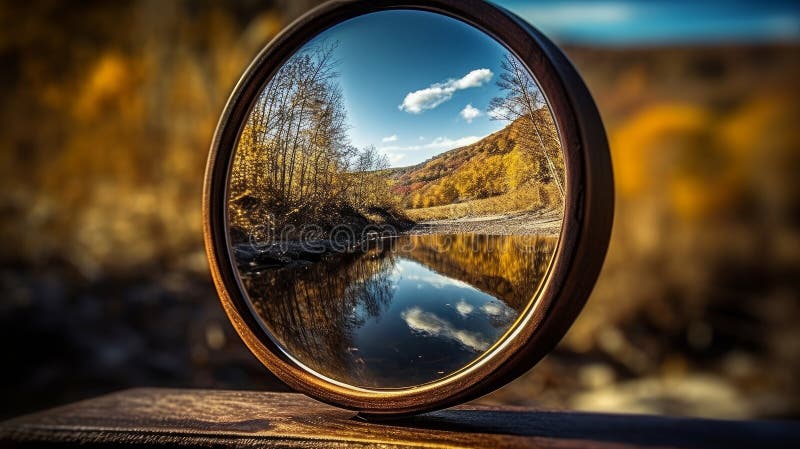 Distorted Reflection in a Mirror. AI Generated Stock Illustration ...