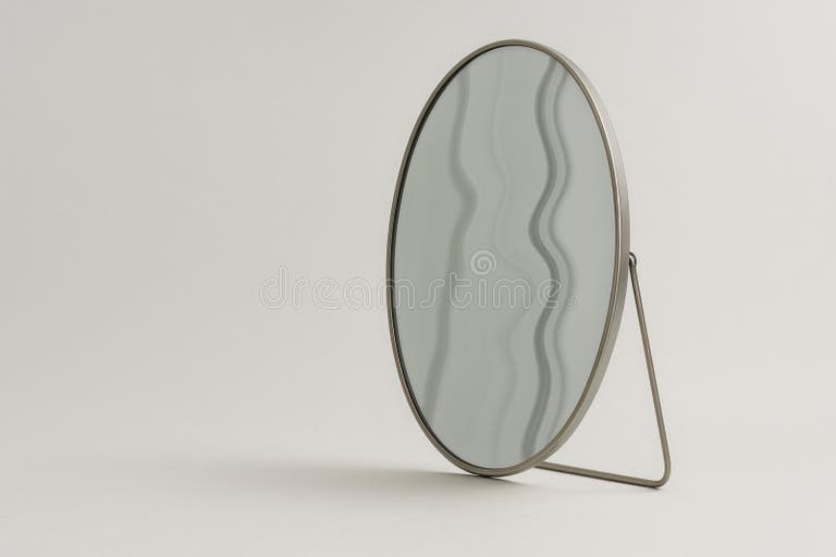 Distorted Reflection in an Oval Mirror. Space for Text. Stock Image ...