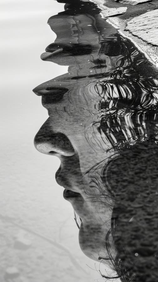 A Distorted Reflection of a Subject in a Curved Reflective Surface ...