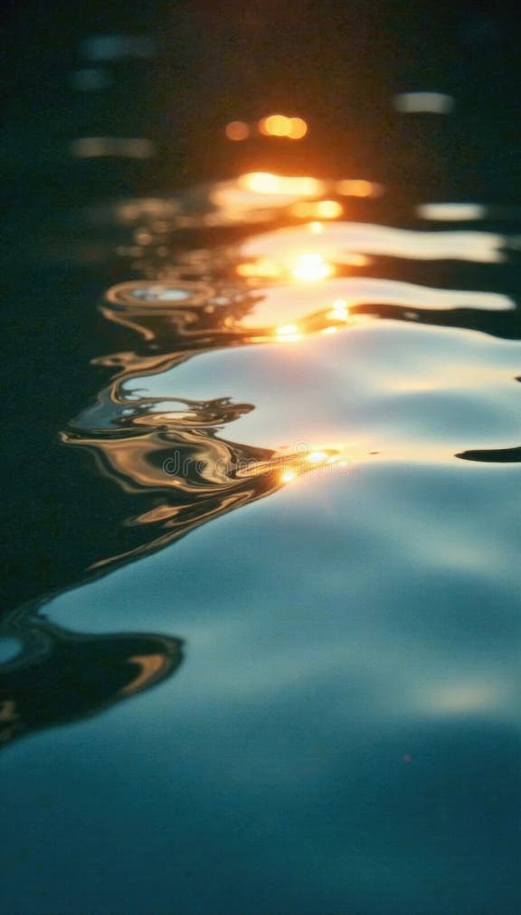 Distorted Reflection in Sun-dappled Water Ripples, Pond, Vibrant Stock ...