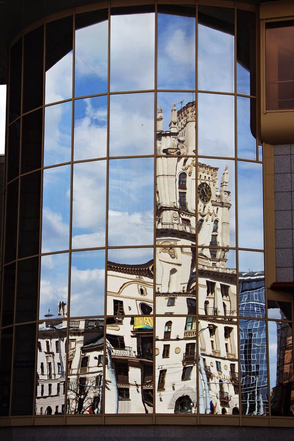 Distorted Reflection in the Window Stock Photo - Image of reflection ...