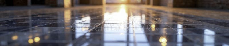 Distorted Reflections on Polished Mirror Floor, Shine on, Surface Stock ...