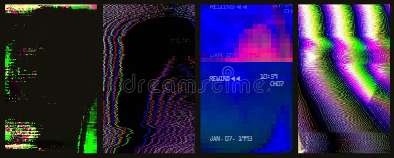 Distorted Rgb Glitch, Screen Error, Retro Crt Tv, Scanlines Background ...