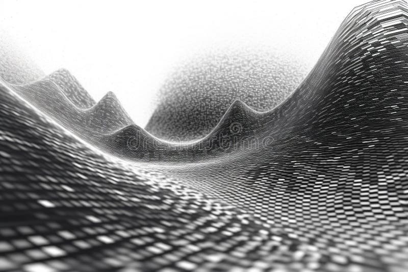 Distorted Scan Lines in Motion Blur Effect Style Black and White ...