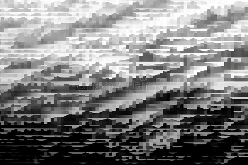 Distorted Scan Lines in Motion Blur Effect Style Black and White ...