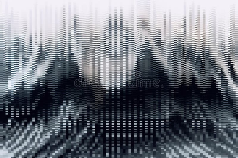 Distorted Scan Lines in Motion Blur Effect Style Black and White ...