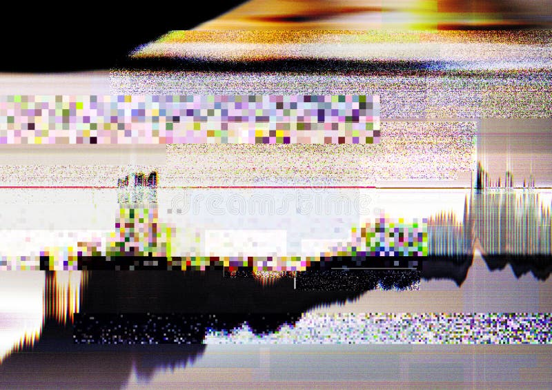Distorted Screen Glitch Error Pixel Static Noise Stock Image - Image of ...