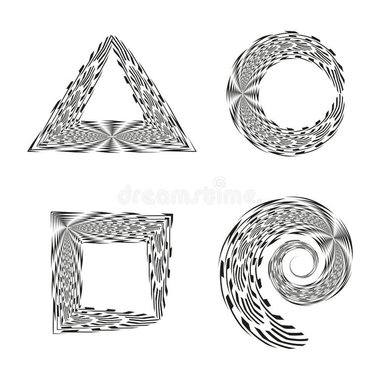 Distorted Shape Vector. Optical Illusion Figure. Abstract Motion ...