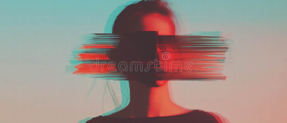 Glitch Effect Producing Distorted Shapes and Digital Artifacts on ...