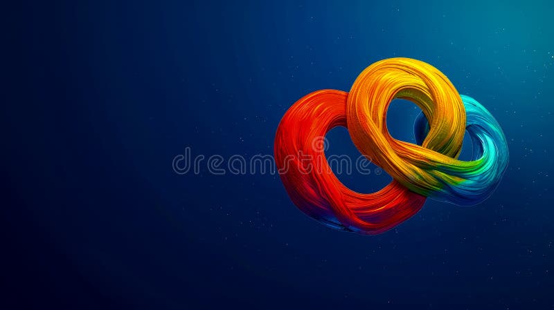 Distorted Sign of an Endless Rainbow on Blue Background. Symbol of ...