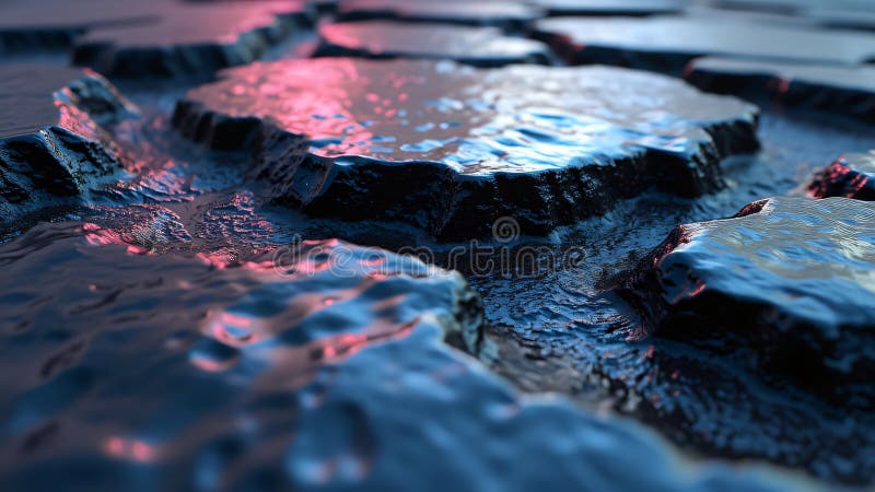 Distorted Sky Reflection on Polished Obsidian High Quality Image Stock ...