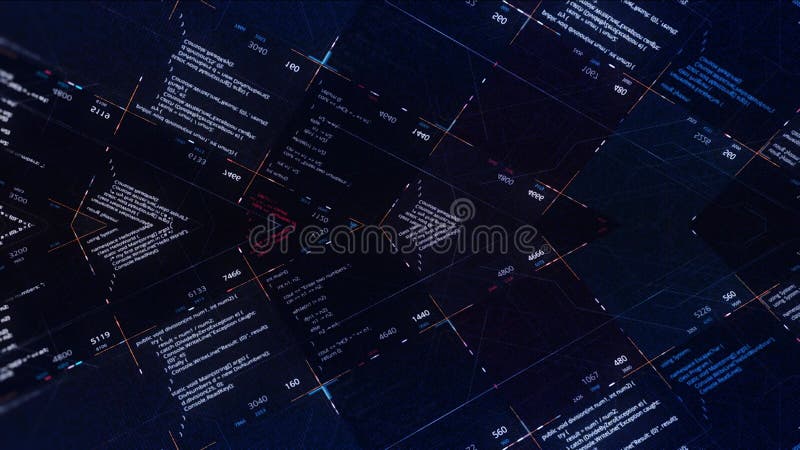 Source Codes in Cyberspace on Black Background. Animation Stock Video ...