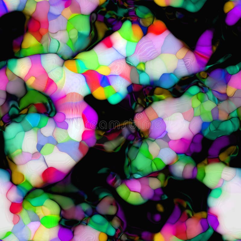 Distorted Spot Blotch Effect Seamless Pattern. Vibrant Boho Organic ...