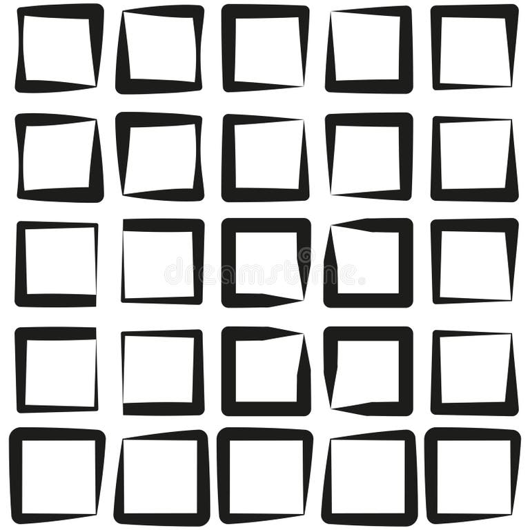 Distorted Square Grid. Geometric Abstract Pattern. Unique Block Shapes ...