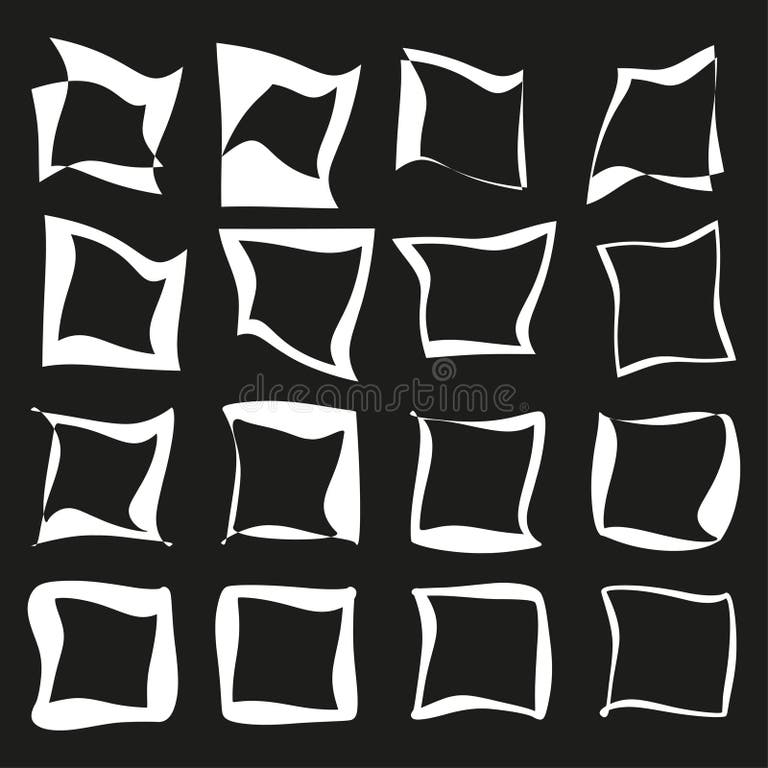 Distorted Square Icons. Abstract Block Shape. Irregular Vector Form ...