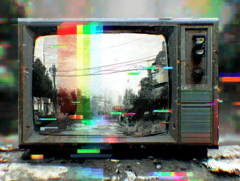 Distorted Static on Old Television Screen Stock Illustration ...