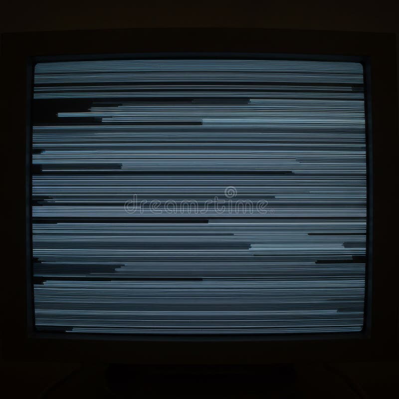 Distorted Static Screen on Old Television Stock Illustration ...