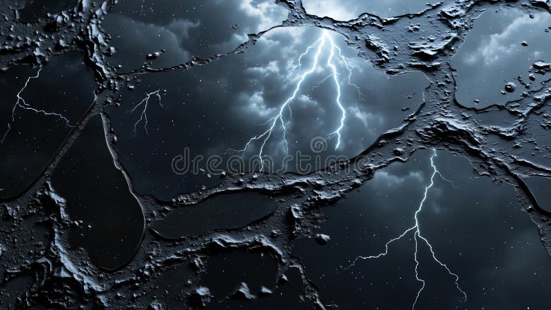 Distorted Stormy Sky Reflected in Obsidian High Quality Image Stock ...