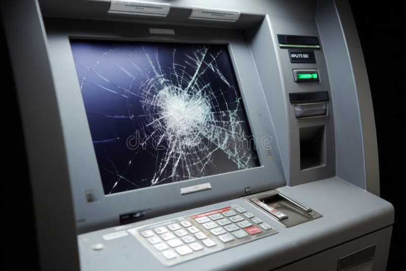 Distorted Touchscreen ATM Displaying Critical Fault Message in a Clean ...