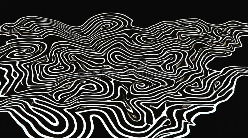 Distorted Twisted Black and White Line Background. Trippy Strip ...