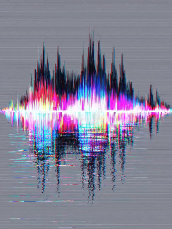 Distorted Voice Waveform Displayed with Glitch Effects on a Simple ...