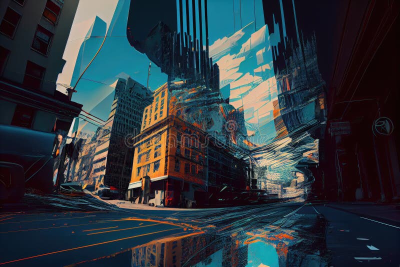 Distorted and Warped Digital Images, with Glitchy Effects that Change ...