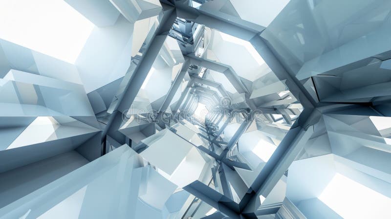 A Distorted and Warped Perspective of Overlapping Octagons Blurring the ...