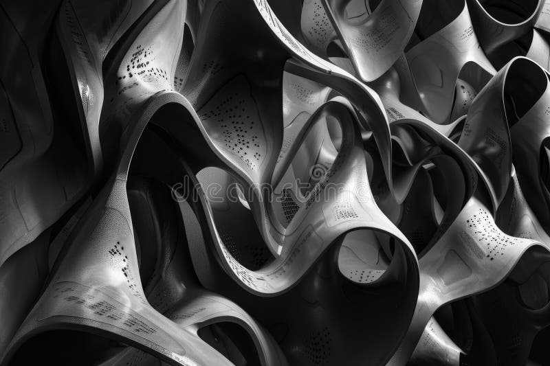 Distorted and Warped Shapes of a Black and White Photo in a Repetitive ...