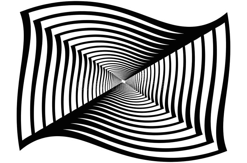 Distorted Wave Halftone Rectangle Optical Illusion Stock Vector ...