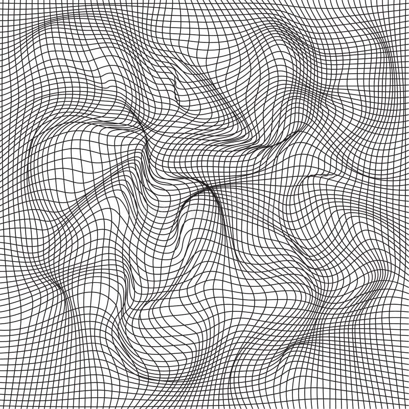 Distorted Wave Monochrome Texture. Stock Vector - Illustration of ...