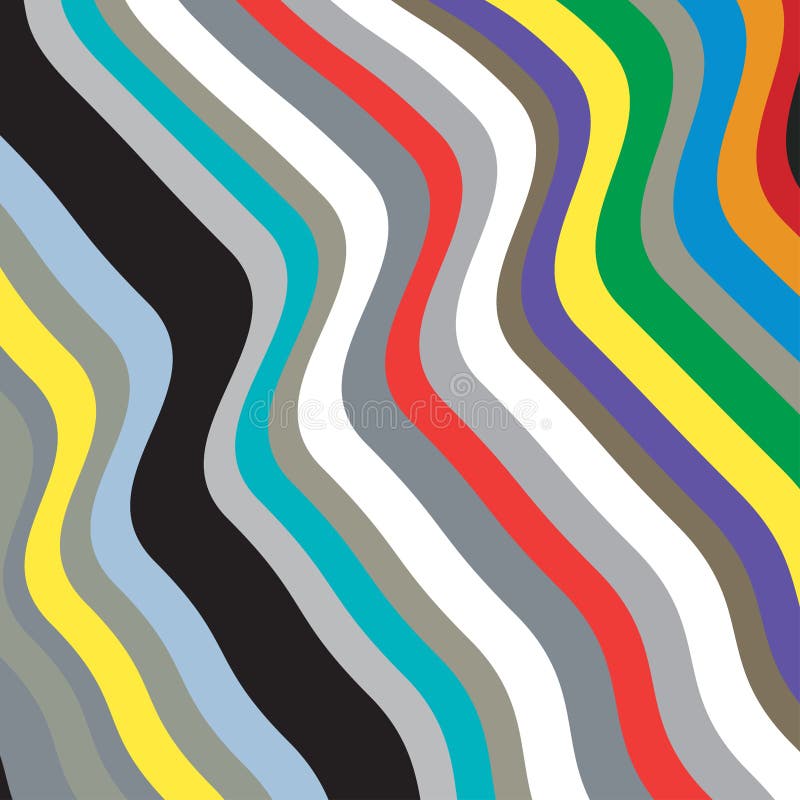 Distorted Wavy Waving Lines, Stripes Abstract Colorful Vector Texture ...