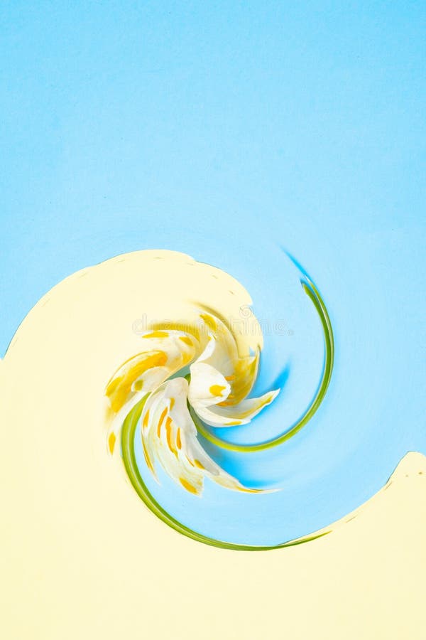 Distorted White Flowers on a Blue Background. Creative Fantastic ...