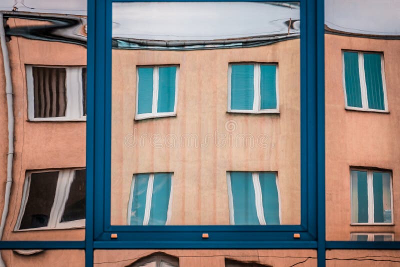 Distorted Windows Reflection Stock Photo - Image of building, exterior ...