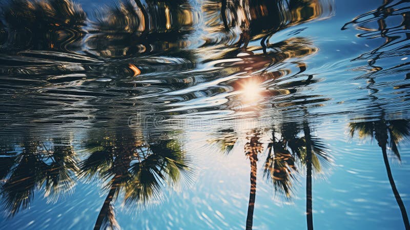 Distortion Abstract Palm Trees Stock Illustration - Illustration of ...