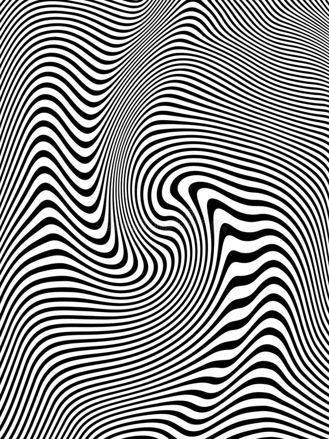 Distortion. Black and White Abstract Backgrounds with Lines To Create ...