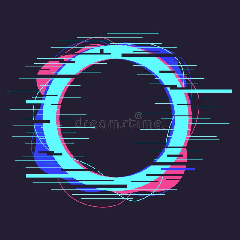 Distortion Dynamic Circle Elements, Technology Noise Defect, Geometry ...